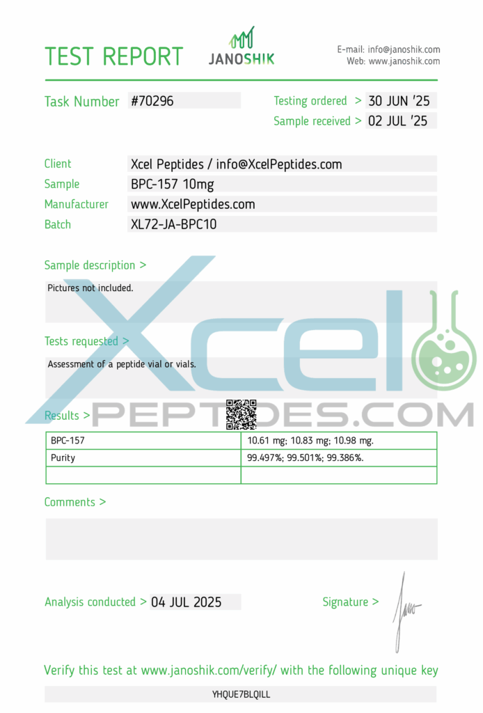 Lab Tests - Xcel Peptides